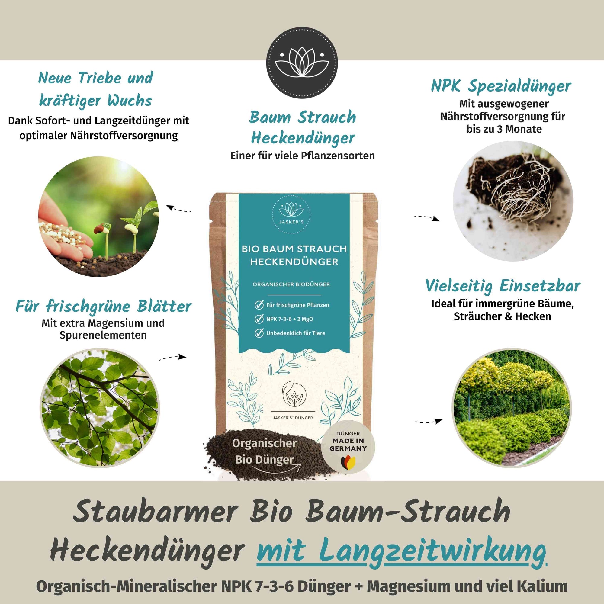 Bio Baum Strauch Heckendünger 900g 🌱JASKER'S